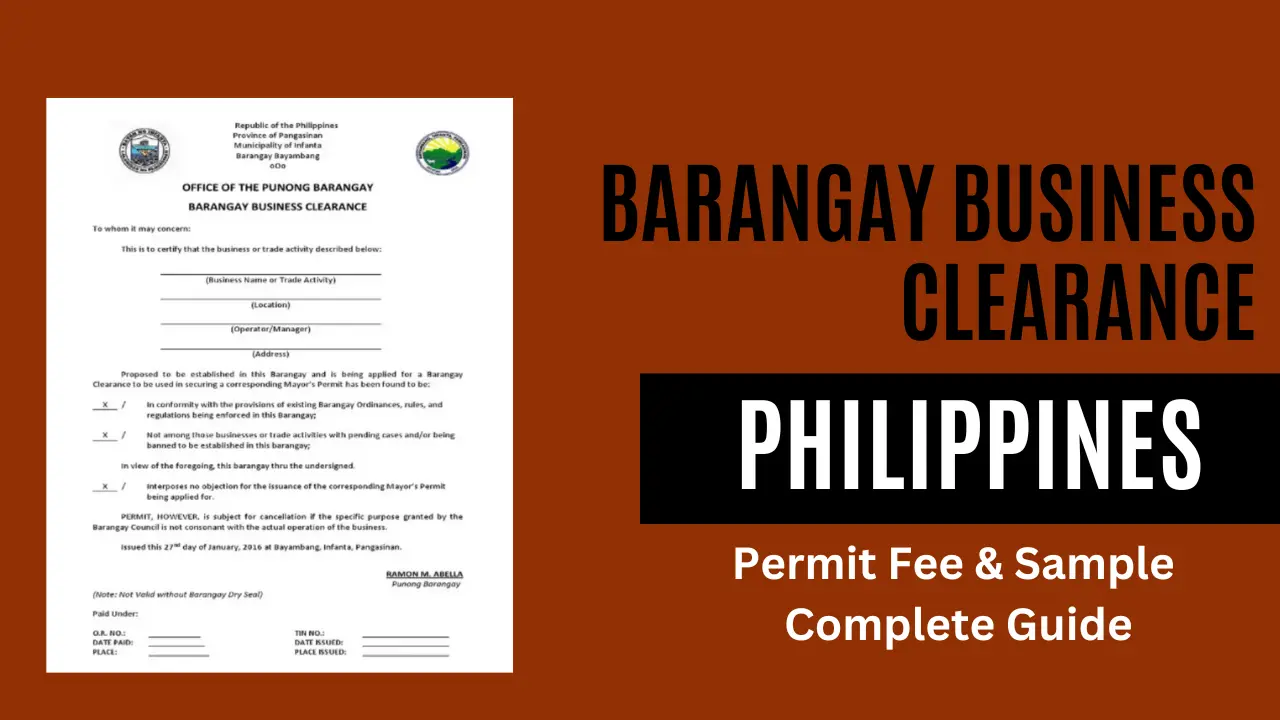 Barangay Business Clearance Ph 2025 - Permit Fee & Sample