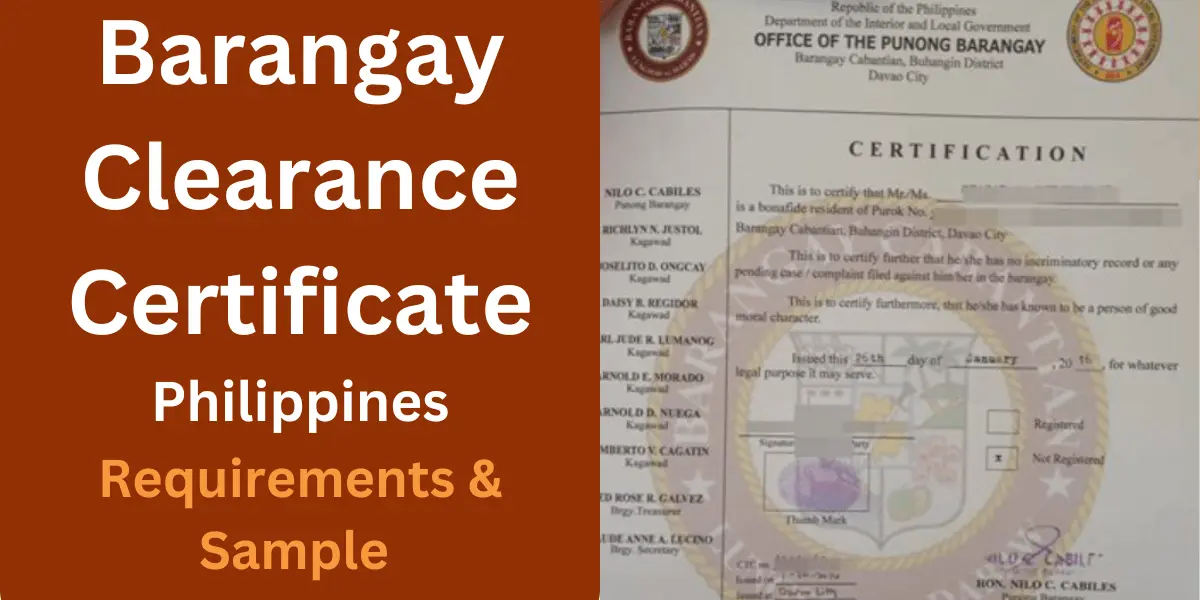 Barangay Clearance Certificate Requirements & Sample 2025 Ph